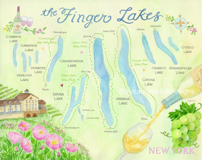Finger Lakes Wine Trails - Etsy