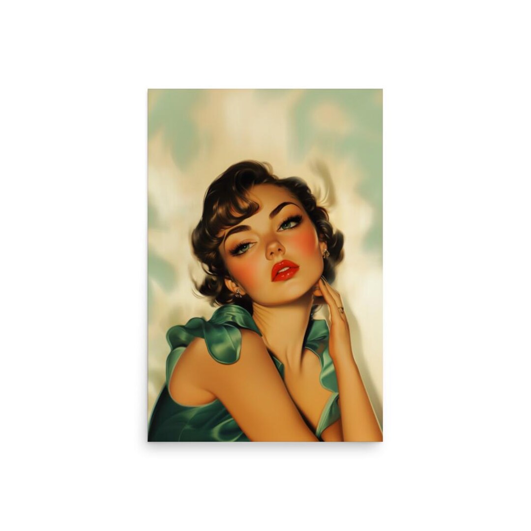 Poster of Stunning Vintage Woman - Etsy
