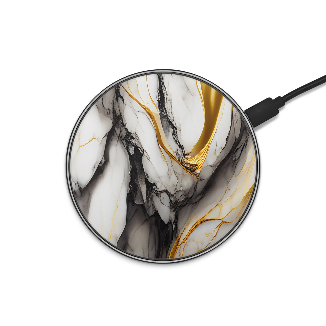 Black & Gold Marble Wireless Charger - Etsy