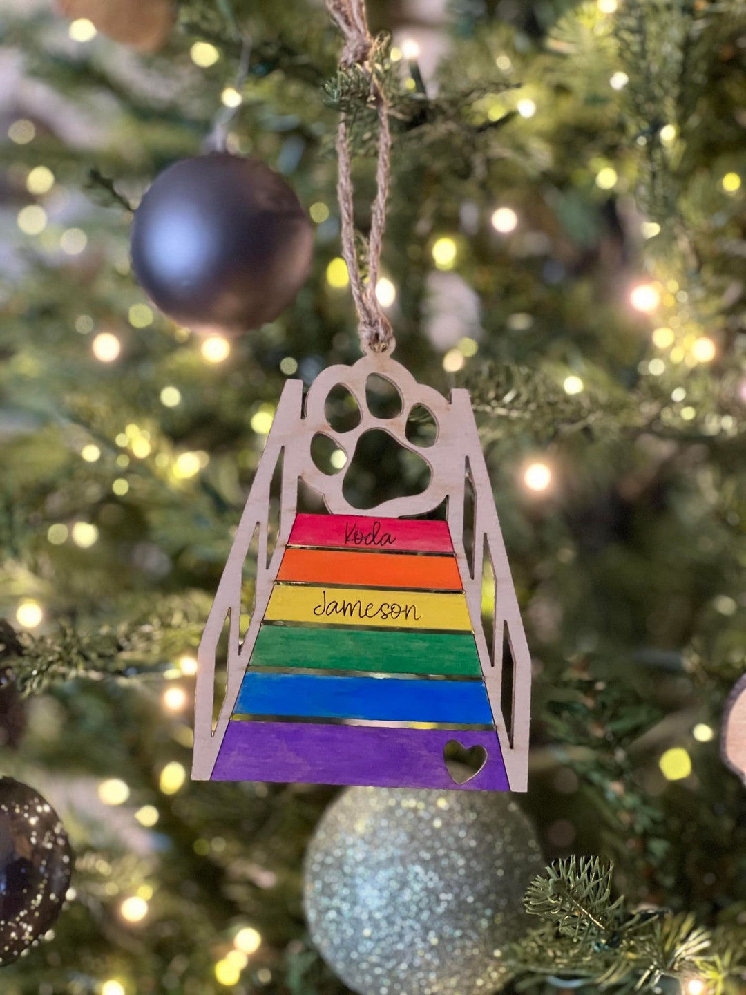 Rainbow Bridge Ornament | Rainbow Bridge | Pet Loss | Personalized ...