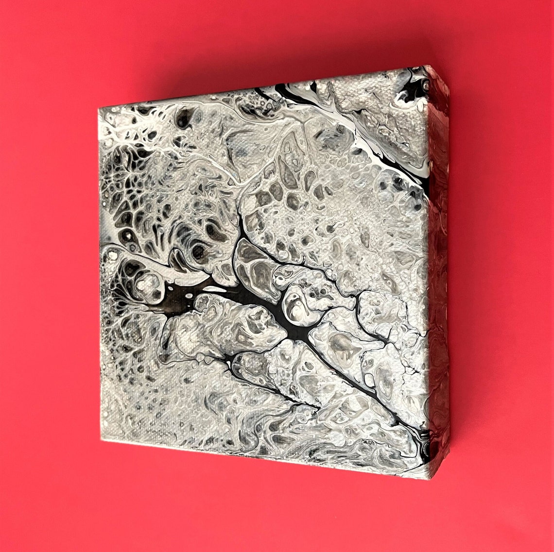 Small Original Abstract Acrylic Painting, Small Interior Fluid Art ...