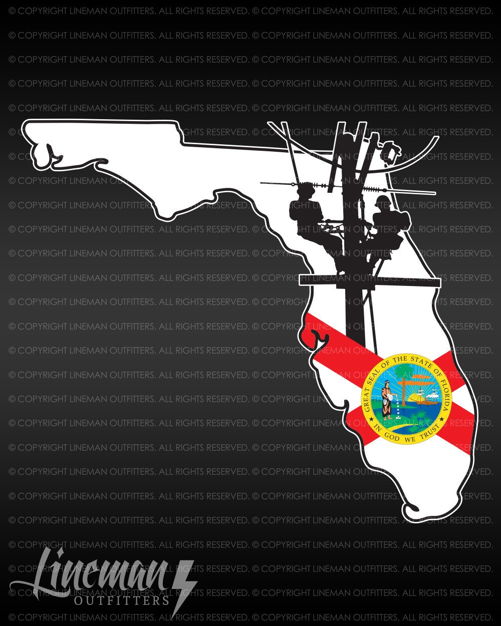 Florida Lineman All Weather Decal 7x6 FL State - Etsy
