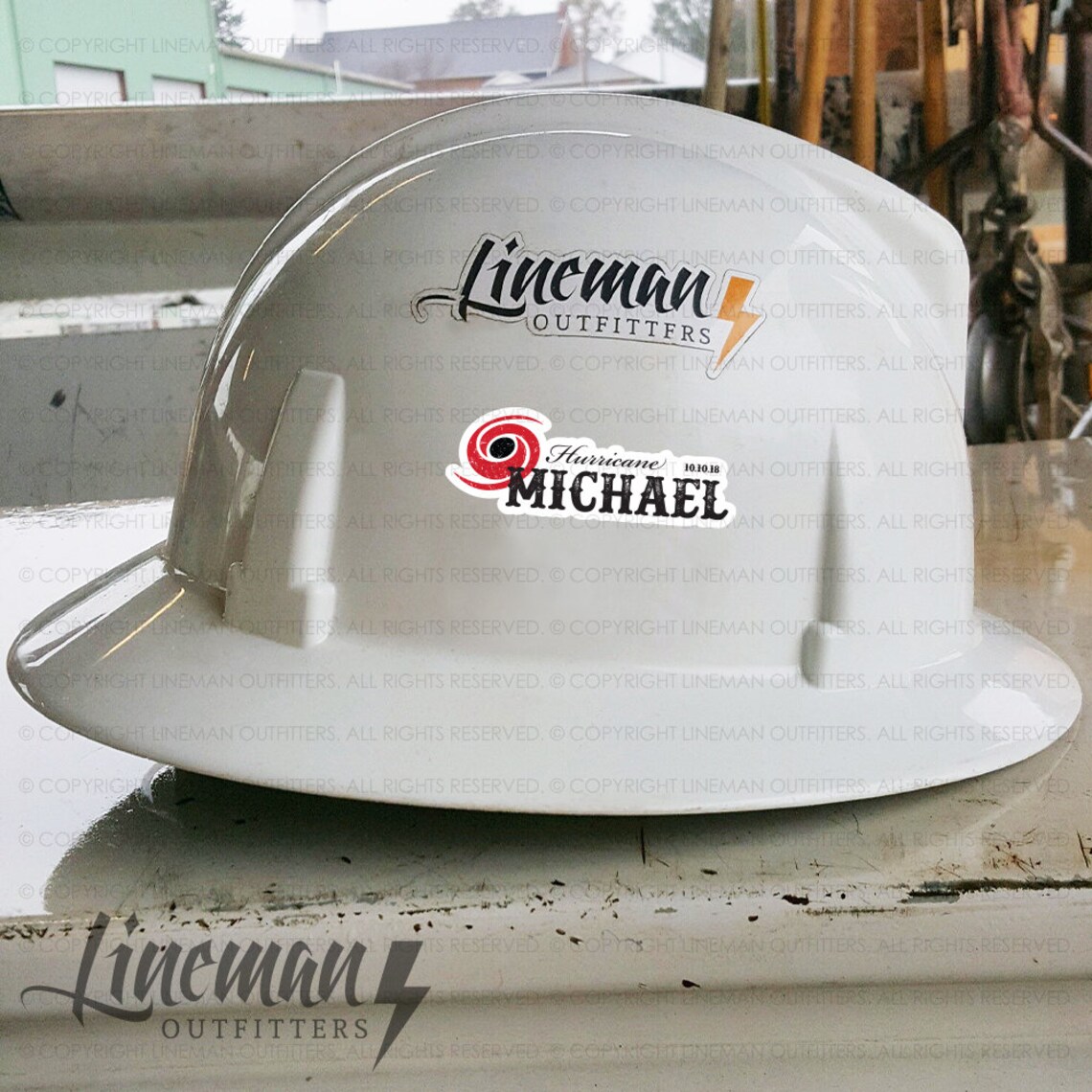Hurricane Michael Hard Hat Decal, Storm Chaser, Florida, Power Lineman ...