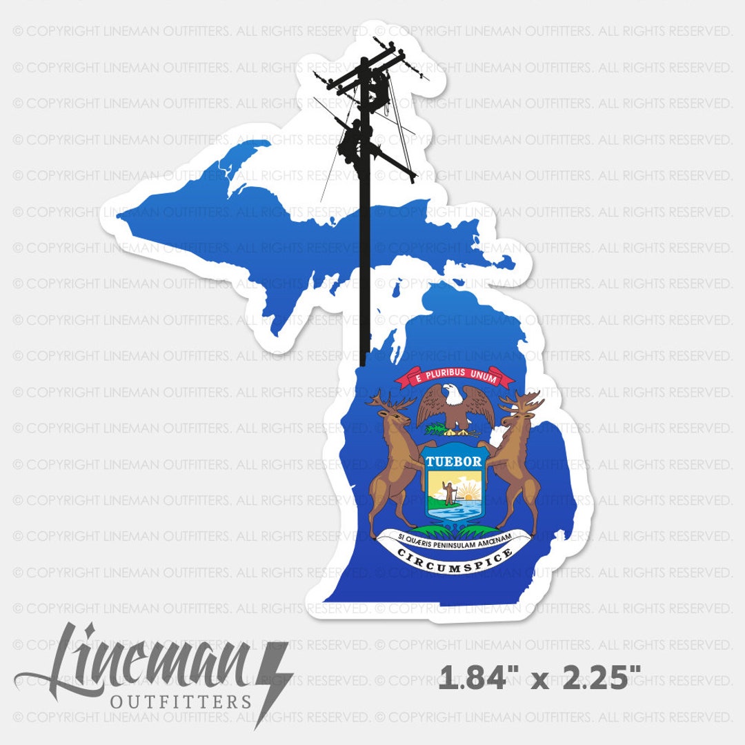 Michigan Lineman Hard Hat Decal, Storm Chaser, Power Lineman ...