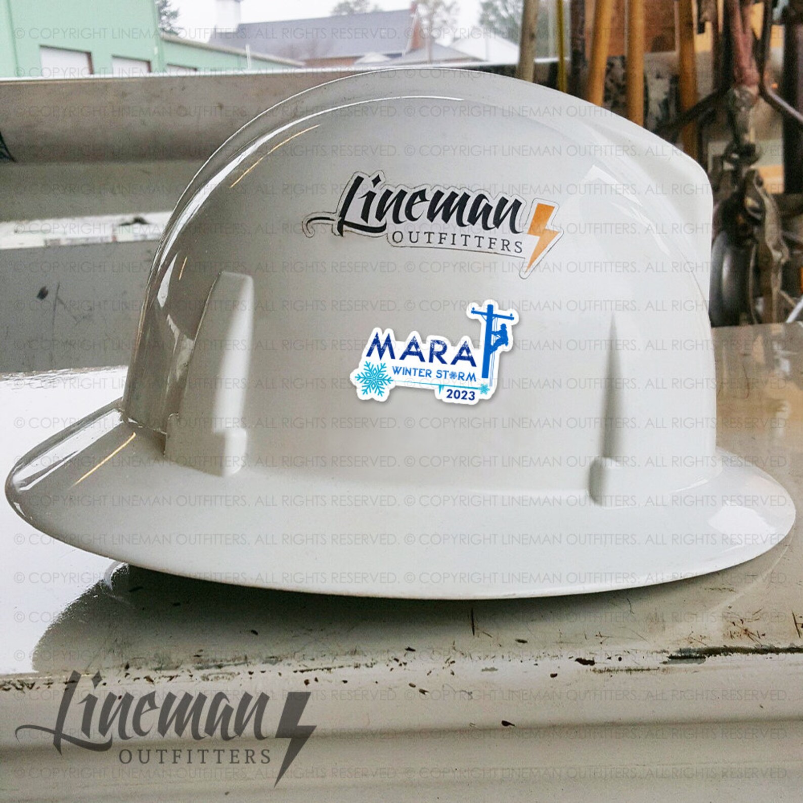 Winter Storm Mara 2023 Power Lineman Hard Hat Decal Sticker, Line Life ...