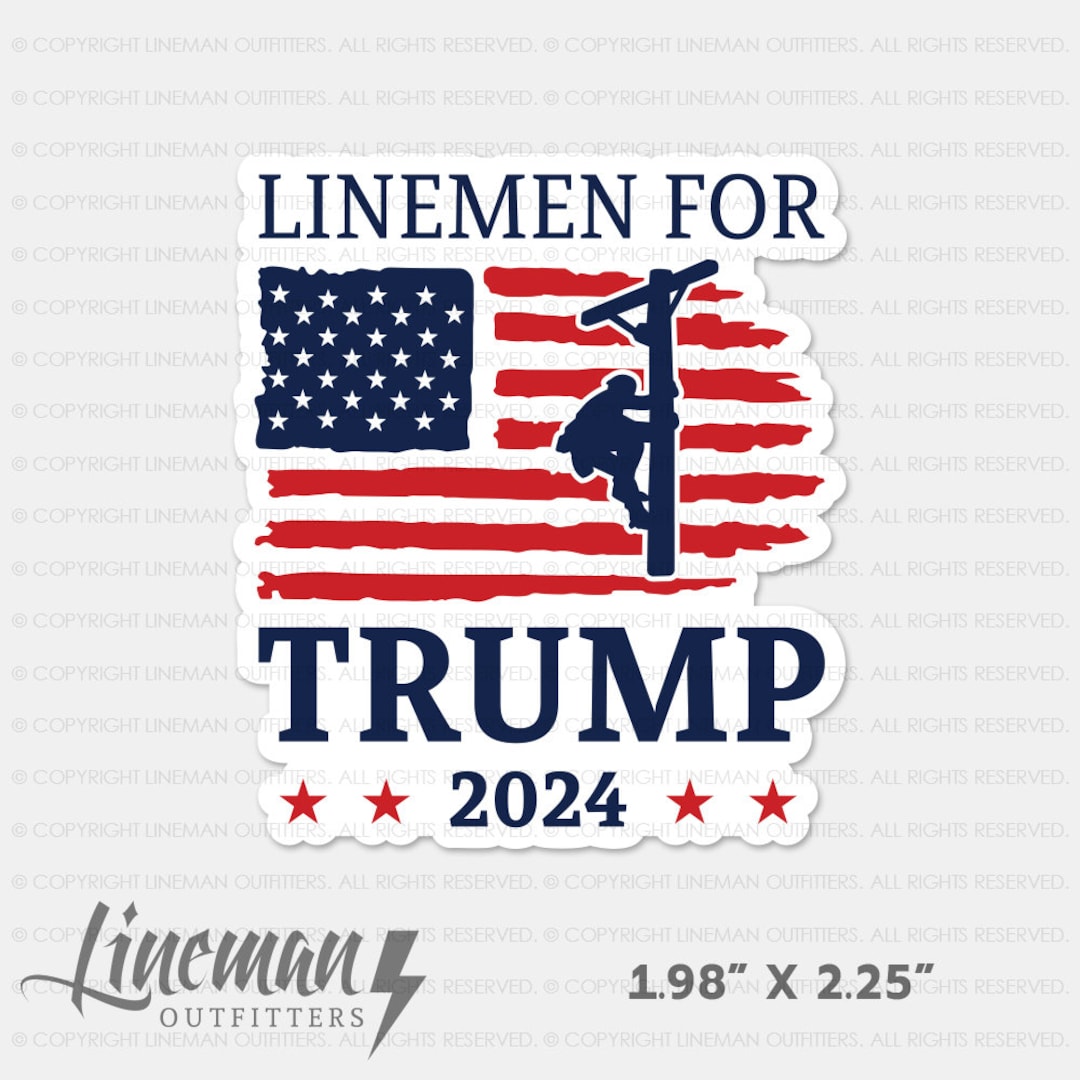 Power Linemen for Trump 2024 Hard Hat Decal, Power Lineman, Journeyman ...