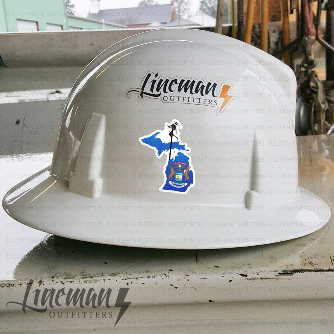 Michigan Lineman Hard Hat Decal, Storm Chaser, Power Lineman ...