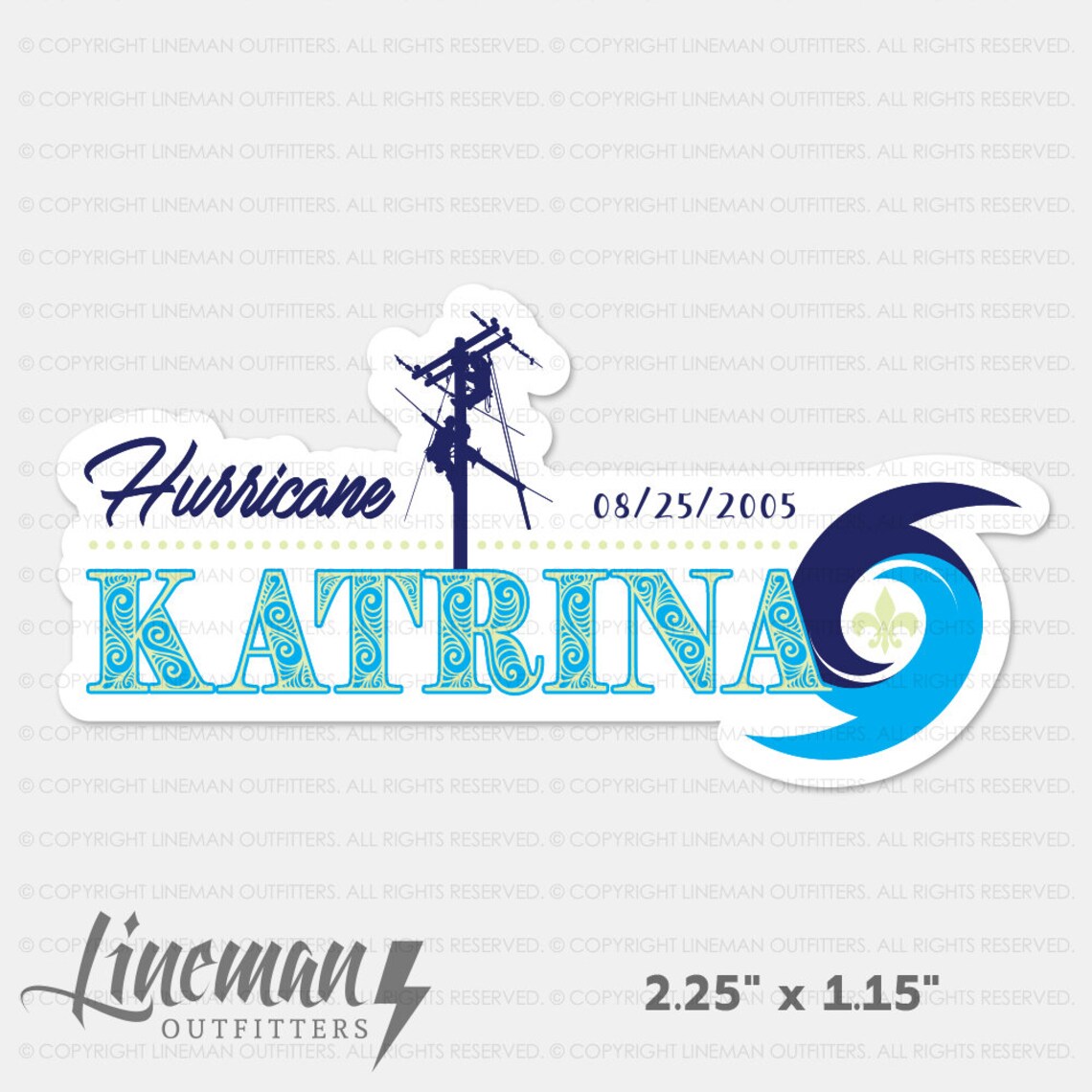 Hurricane Katrina 2005 Hard Hat Decal Storm Chaser Power - Etsy