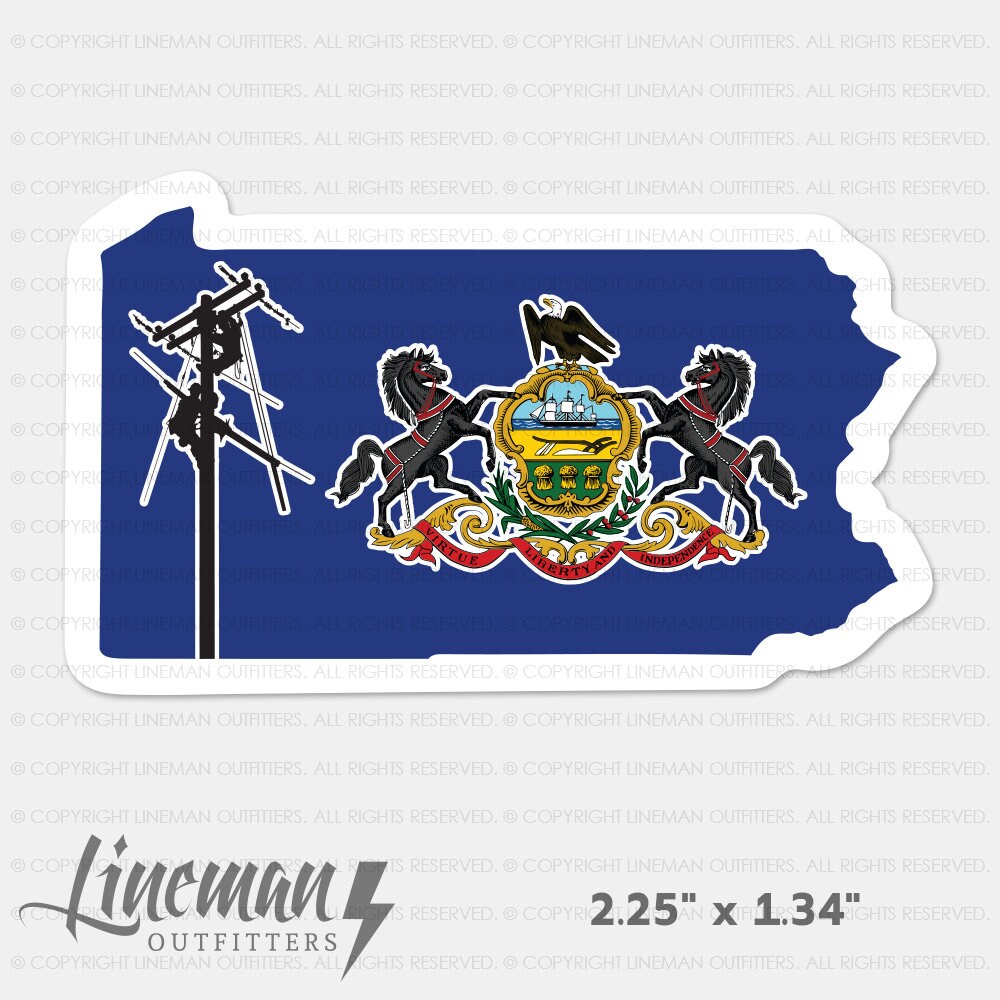 Pennsylvania Lineman Hard Hat Decal, Storm Chaser, Power Lineman ...