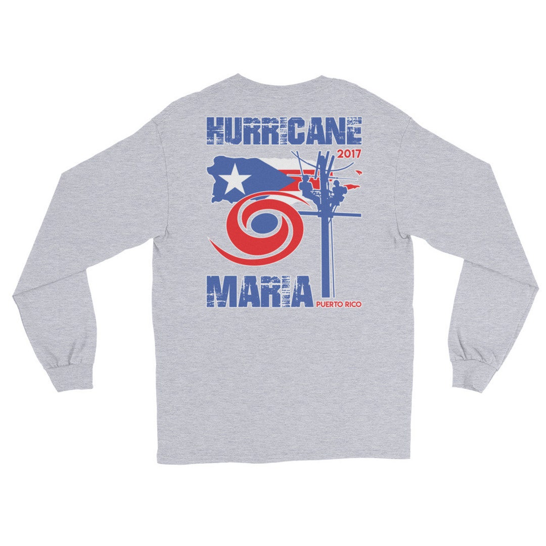 Men's Long Sleeve Hurricane Maria Puerto Rico Power Lineman Shirt ...