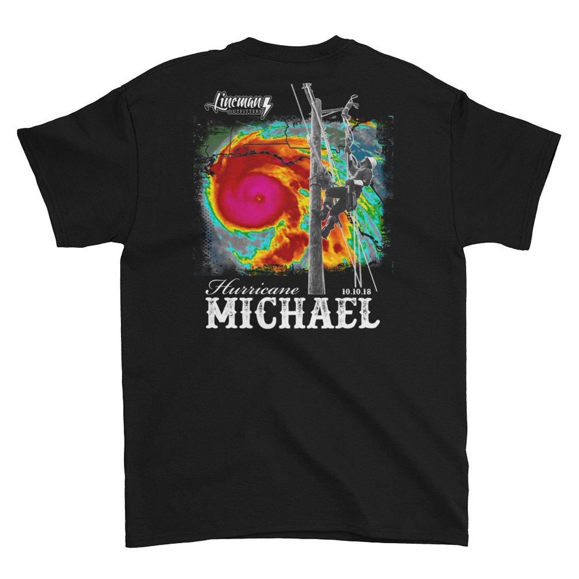 Hurricane Michael With Front Logo Short-sleeve T-shirt | Etsy