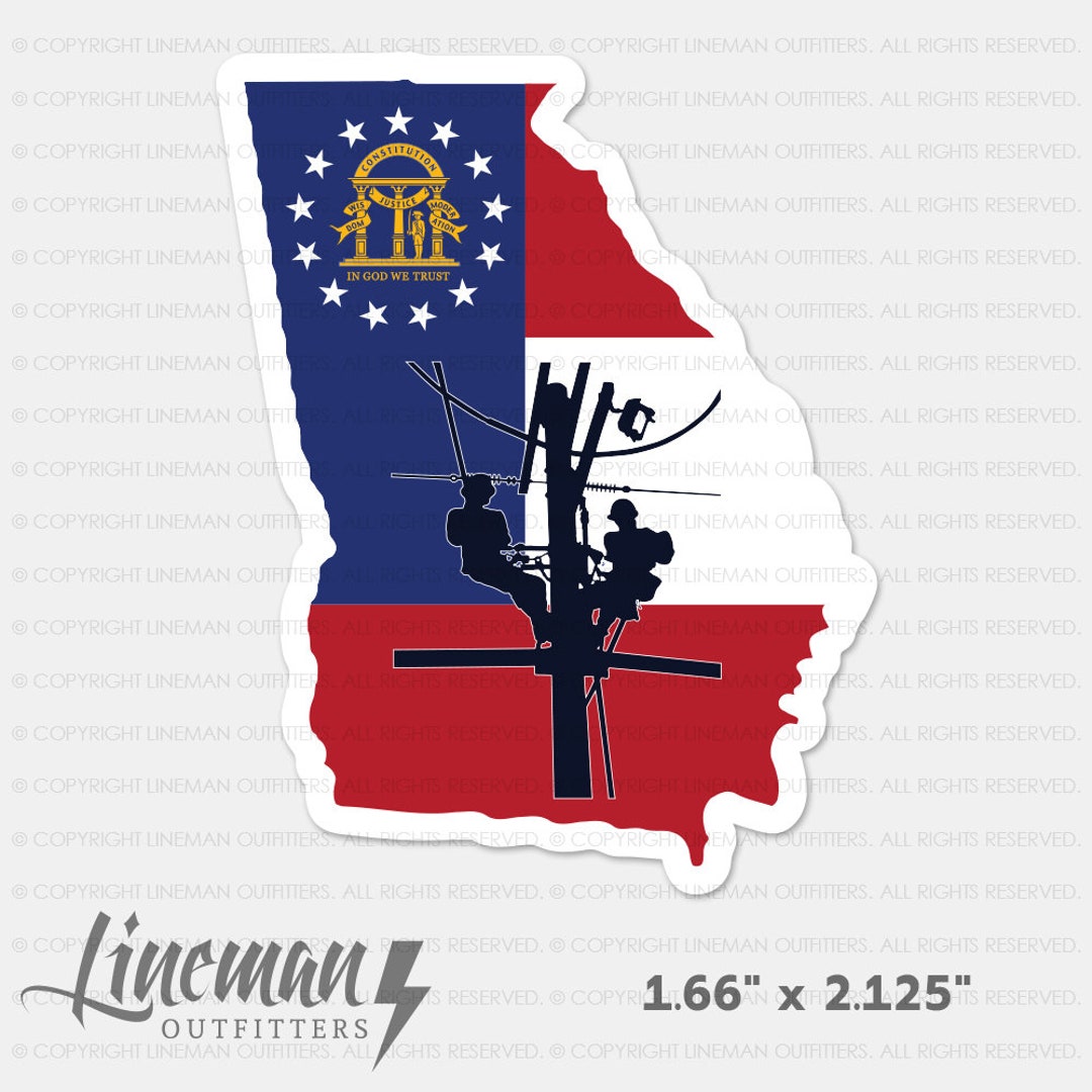 Georgia Lineman Hard Hat Decal, Storm Chaser, Power Lineman, Journeyman ...