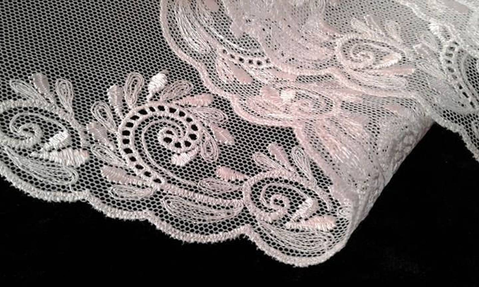 4 Inch Pale Pink Lace Trim by the Yard Vintage Lace Trim Wide - Etsy
