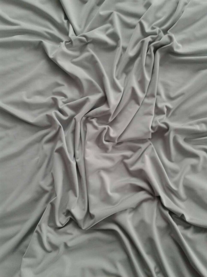 Gray Nylon Spandex Jersey Knit Fabric: Solid Stretch Milliskin - 59 ...