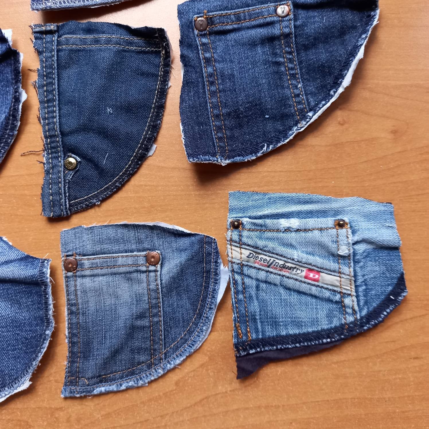 Recycled Denim Pockets: 9-piece Jean Scrap Set, Quilting Supply - Etsy