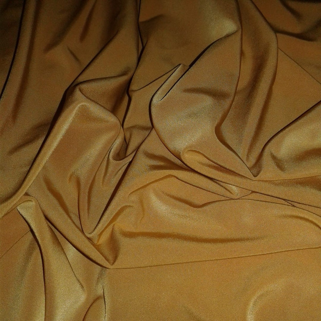 Golden Yellow Shiny Jersey Knit Fabric: Stretch Nylon Spandex - Etsy