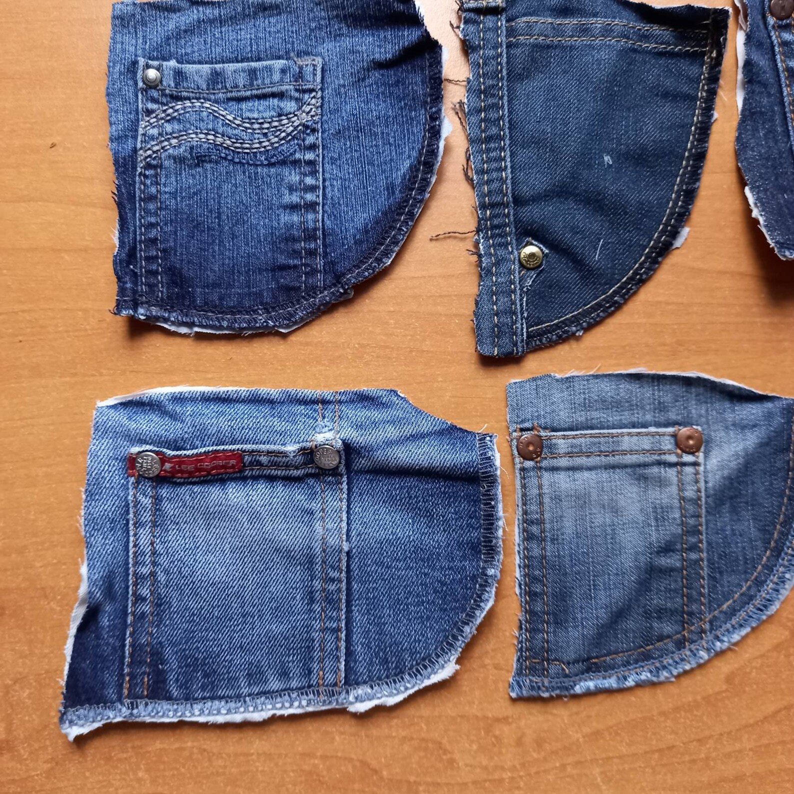 Recycled Denim Pockets: 9-piece Jean Scrap Set, Quilting Supply - Etsy