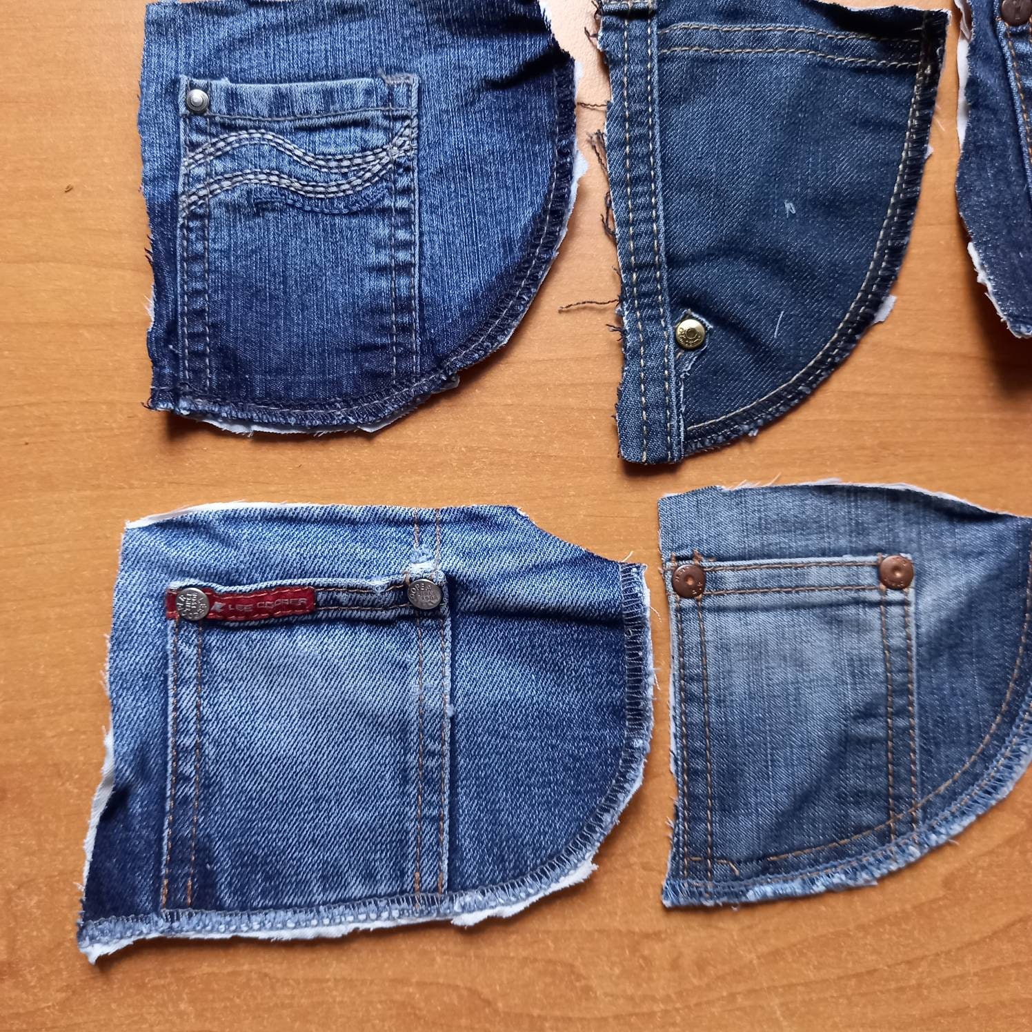 9 Set Scrap Denim Jean Coin Watch Pockets Old Jeans Pocket - Etsy