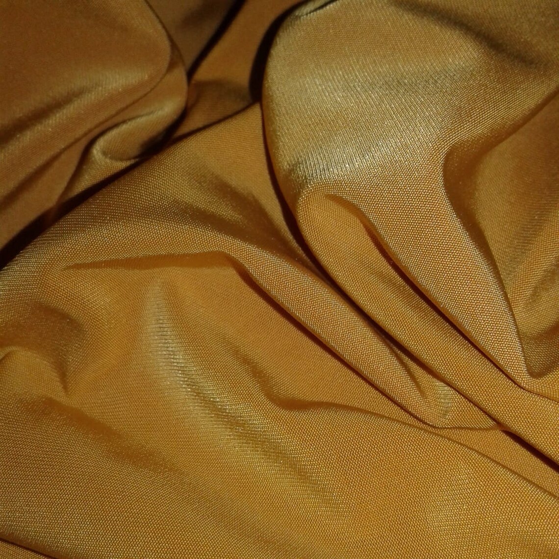 Golden Yellow Shiny Jersey Knit Fabric: Stretch Nylon Spandex - Etsy Canada