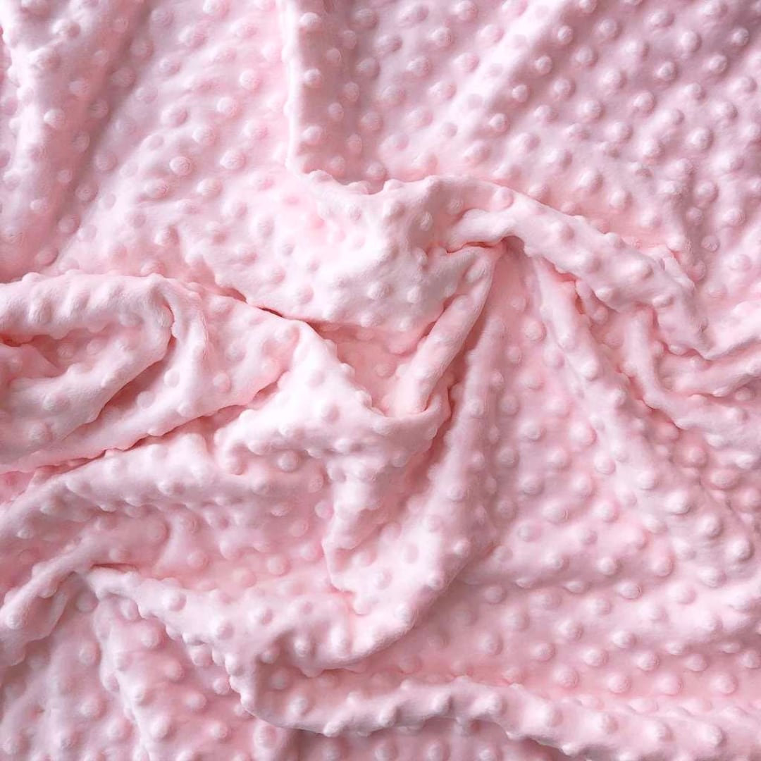 Light Pink Minky Dots Fabric by the Yard for Baby Blanket Fleece Plush ...