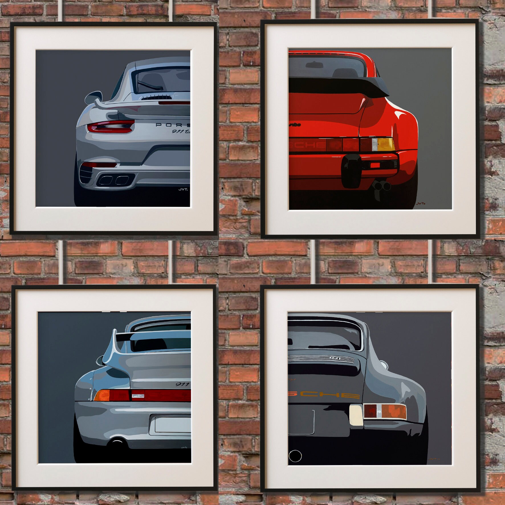 911 Icons Modern Classic Porsche Quadriptych Limited Edition Print - Etsy