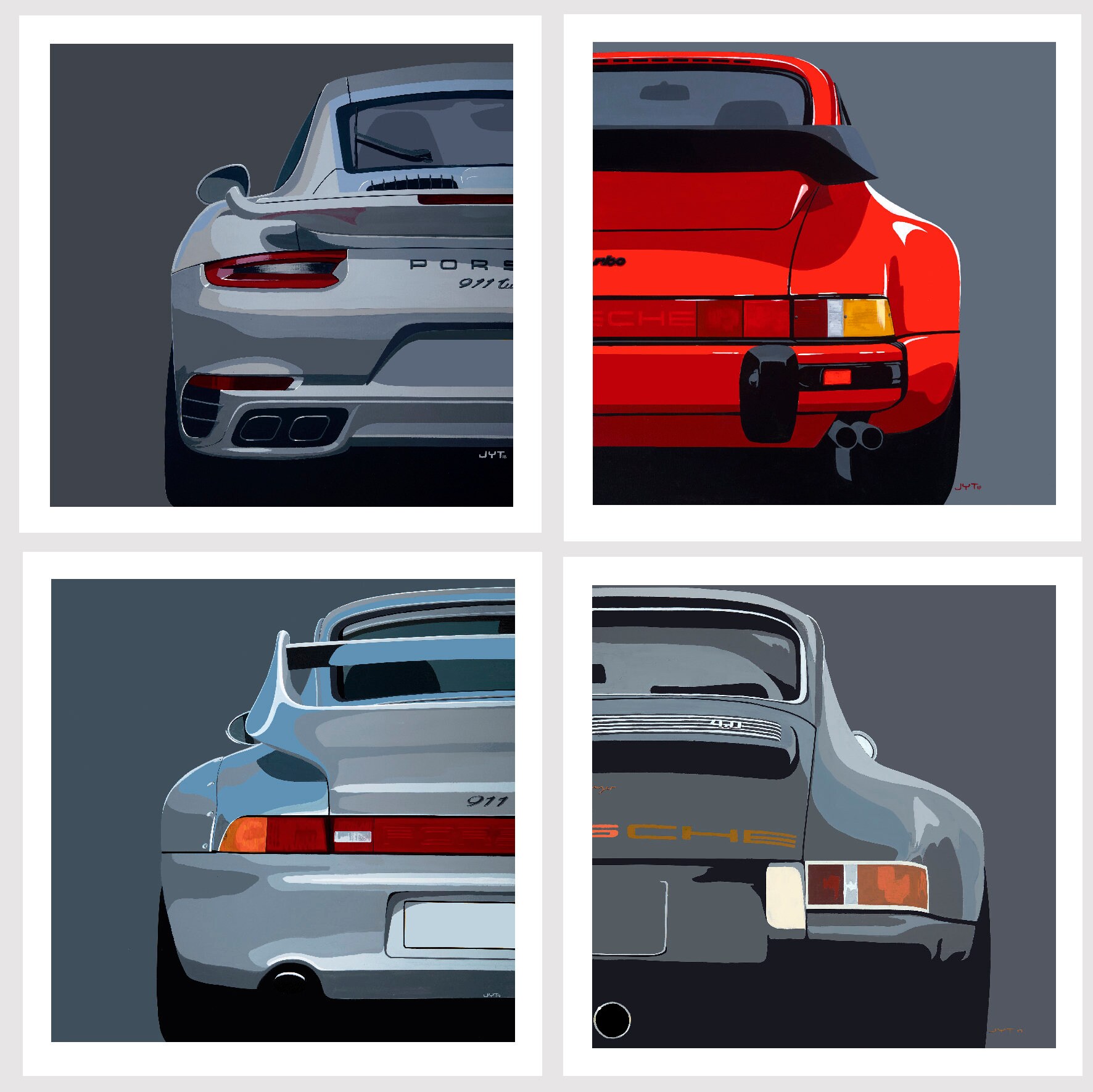 911 Icons Modern Classic Porsche Quadriptych Limited Edition Print - Etsy
