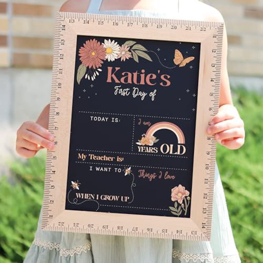 First Day of School Sign 11.5x15, Reusable Chalkboard, Easy to Clean ...