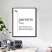 Parents Definition Print Parent Print Funny Parents Gift Funny Family ...