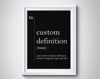 CUSTOM Definition CUSTOMIZED Gift PERSONALIZED Gift Modern | Etsy