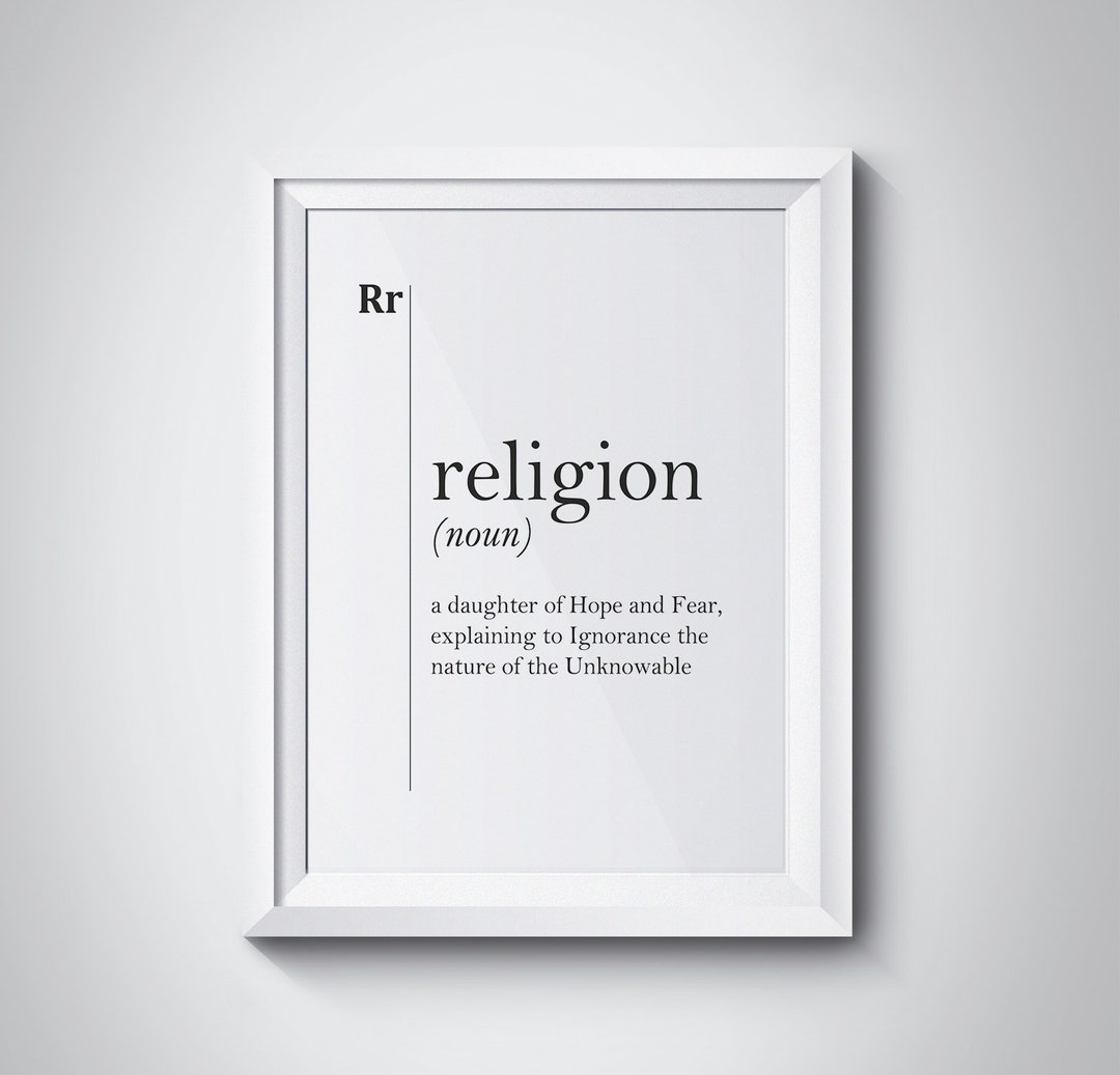 Religion Definition Print Romantic Wall Art Religion Poster Religious ...