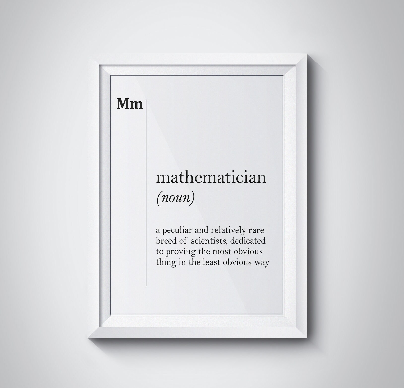 Mathematician Definition Print Maths Teacher Gift Mathematician Gift ...