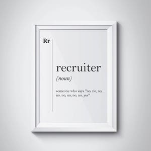 Recruiter Definition Recruiter Gift HR Office Decor Coworker Gift Human ...