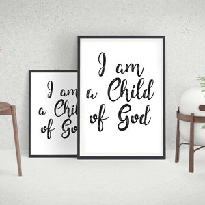I Am A Child of God Poster Bible Verse Print Scripture Wall Art Bible ...