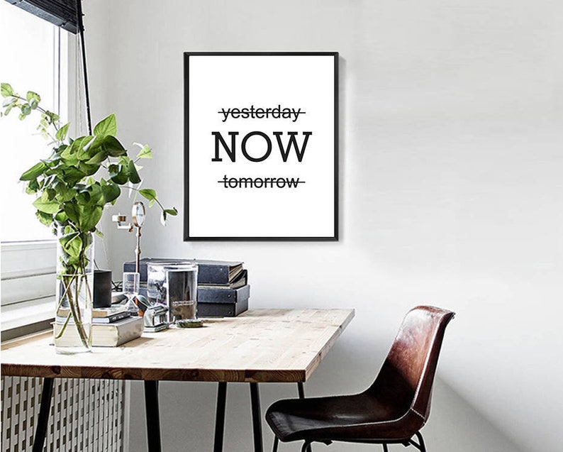 Yesterday Now Tomorrow Poster Time Management Print Office - Etsy