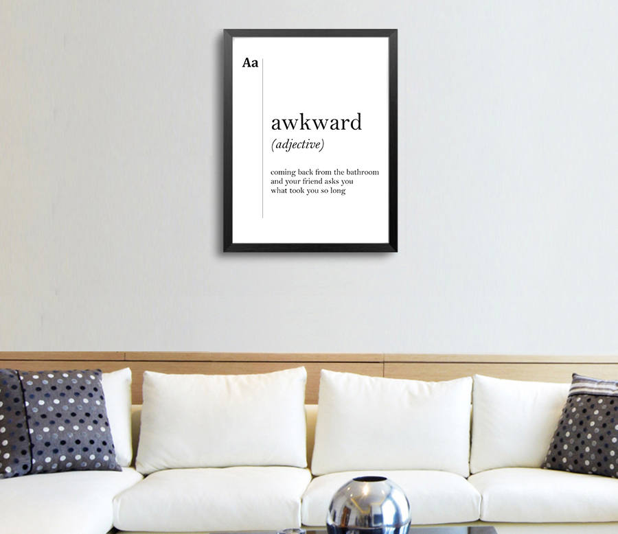 Awkward Funny Definition Print Dorm Decor Gift for Friend Home - Etsy
