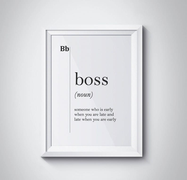 Boss Definition Coworker Gift Definition Print Boss Print Funny Poster ...