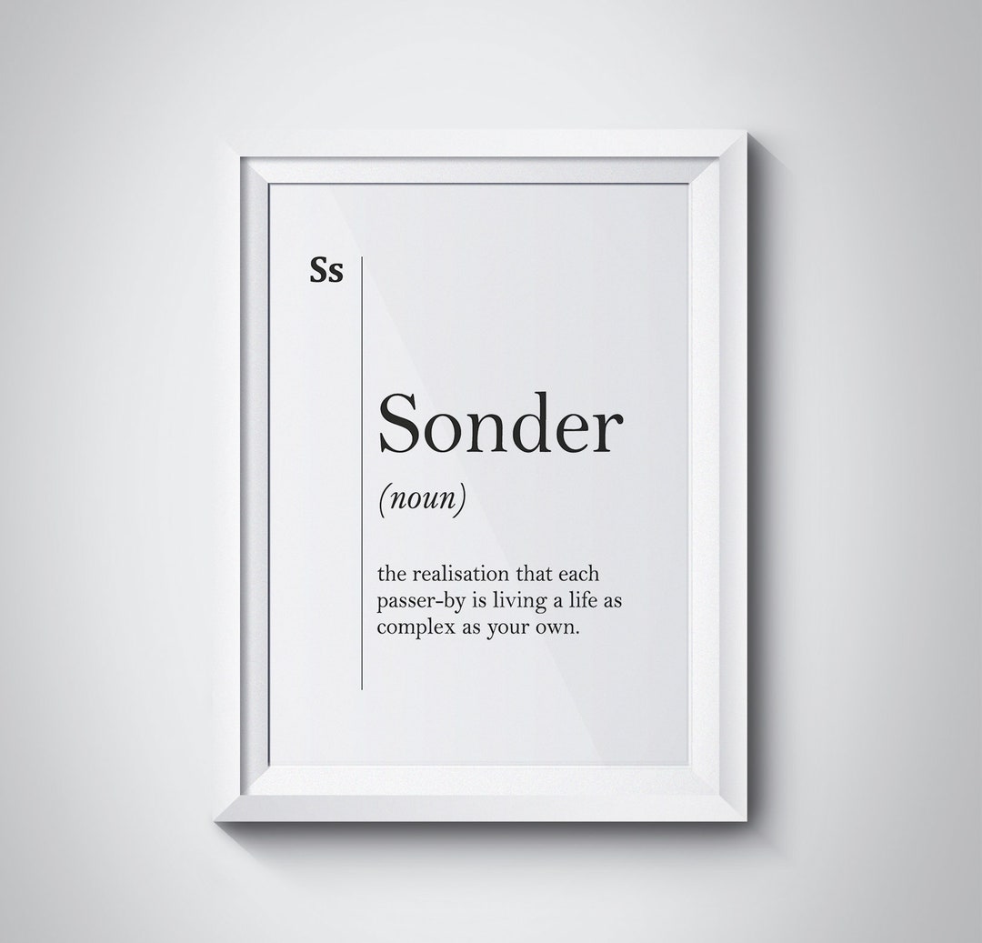Sonder Definition Romantic Wall Art Typography Scandinavian Home Wall ...