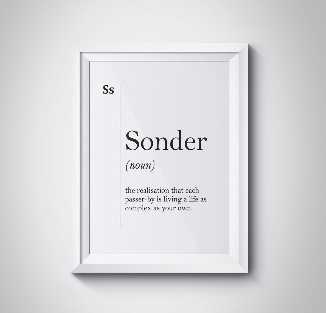 Sonder Definition Romantic Wall Art Typography Scandinavian Home Wall ...