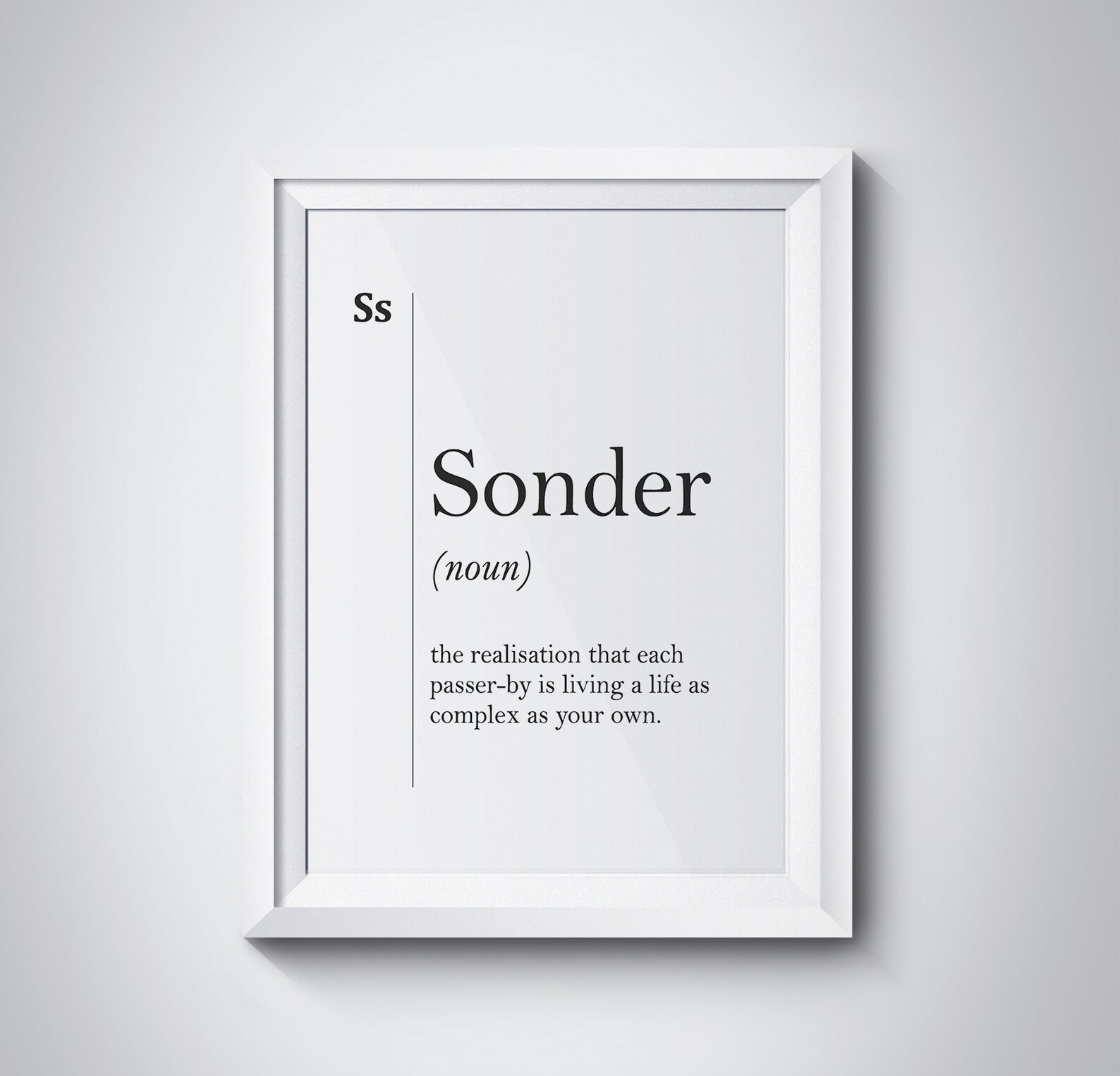 Sonder Definition Romantic Wall Art Typography Scandinavian Home Wall ...