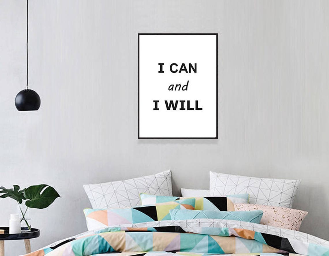 I Can and I Will Motivational Poster Fitness Motivation | Etsy