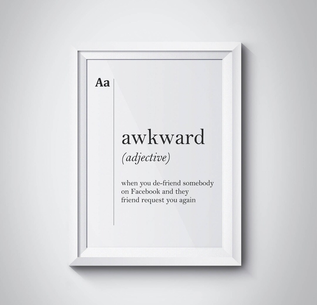Awkward Definition Print Facebook Wall Art Dorm Decor Dorm Print Funny ...