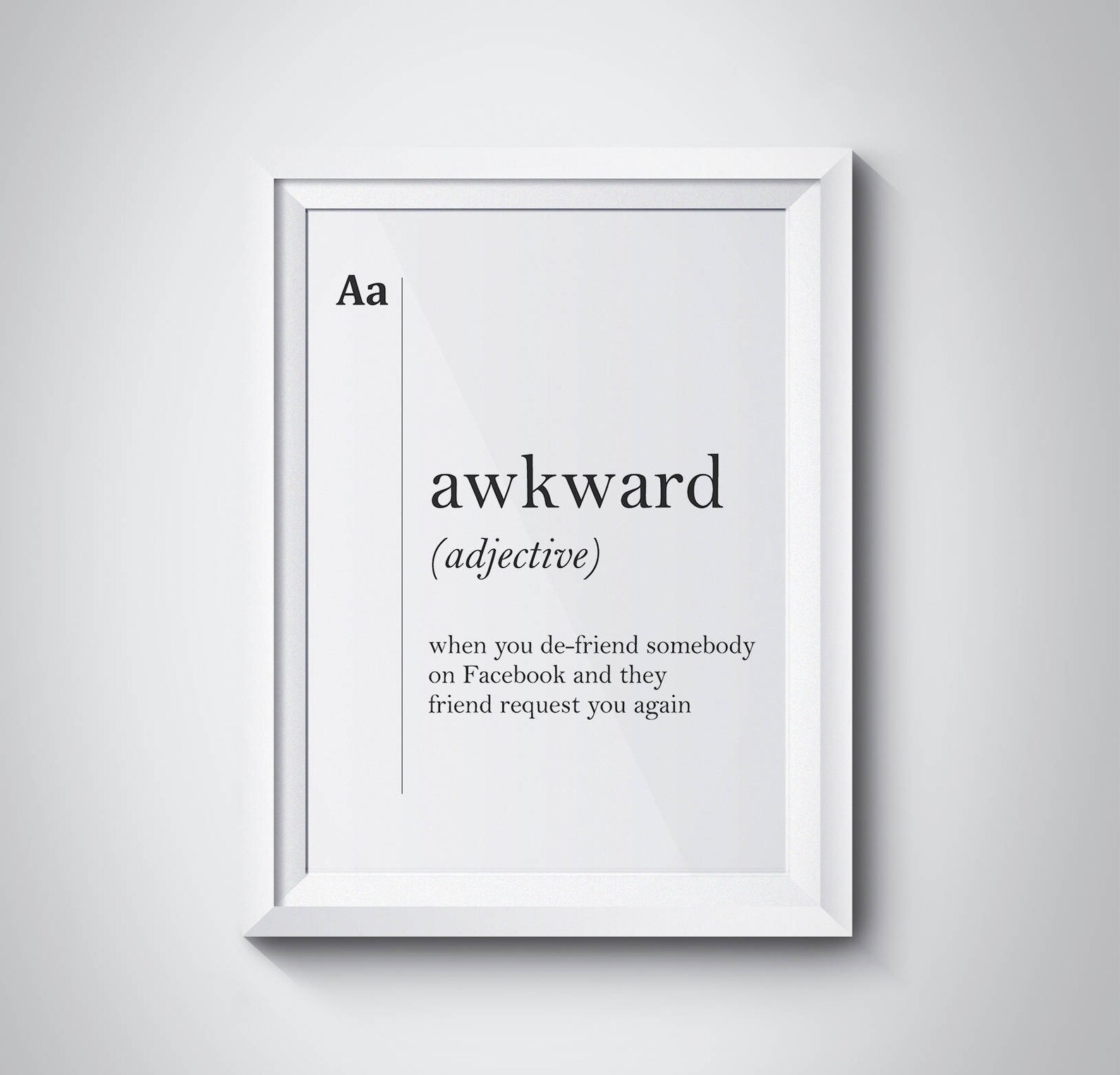 Awkward Definition Print Facebook Wall Art Dorm Decor Dorm - Etsy