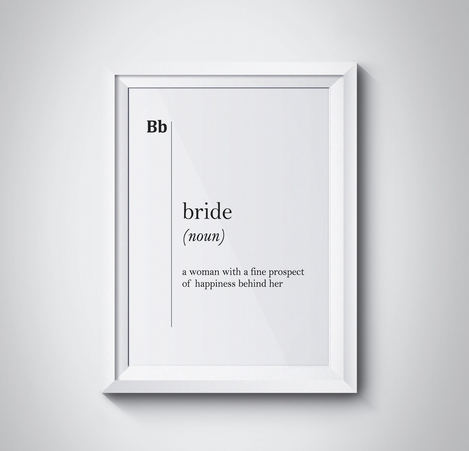 Bride Definition Print Bachelorette Party Gift for Bride Funny Bride ...