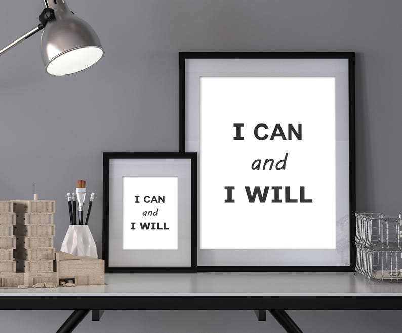 I Can and I Will Motivational Poster Fitness Motivation - Etsy