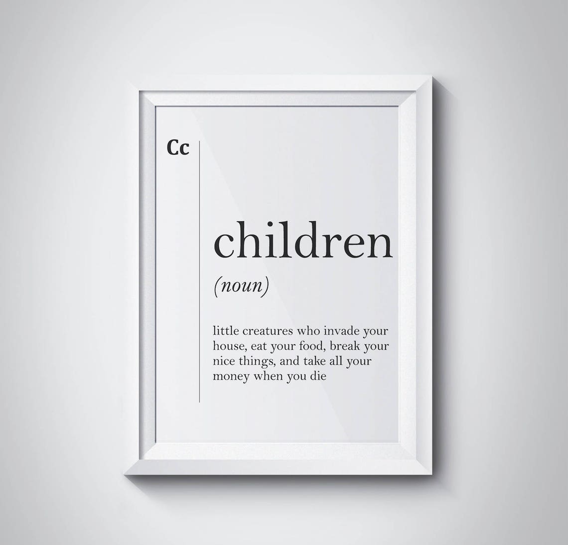 Children Definition Funny Family Print Family Wall Art Parents - Etsy