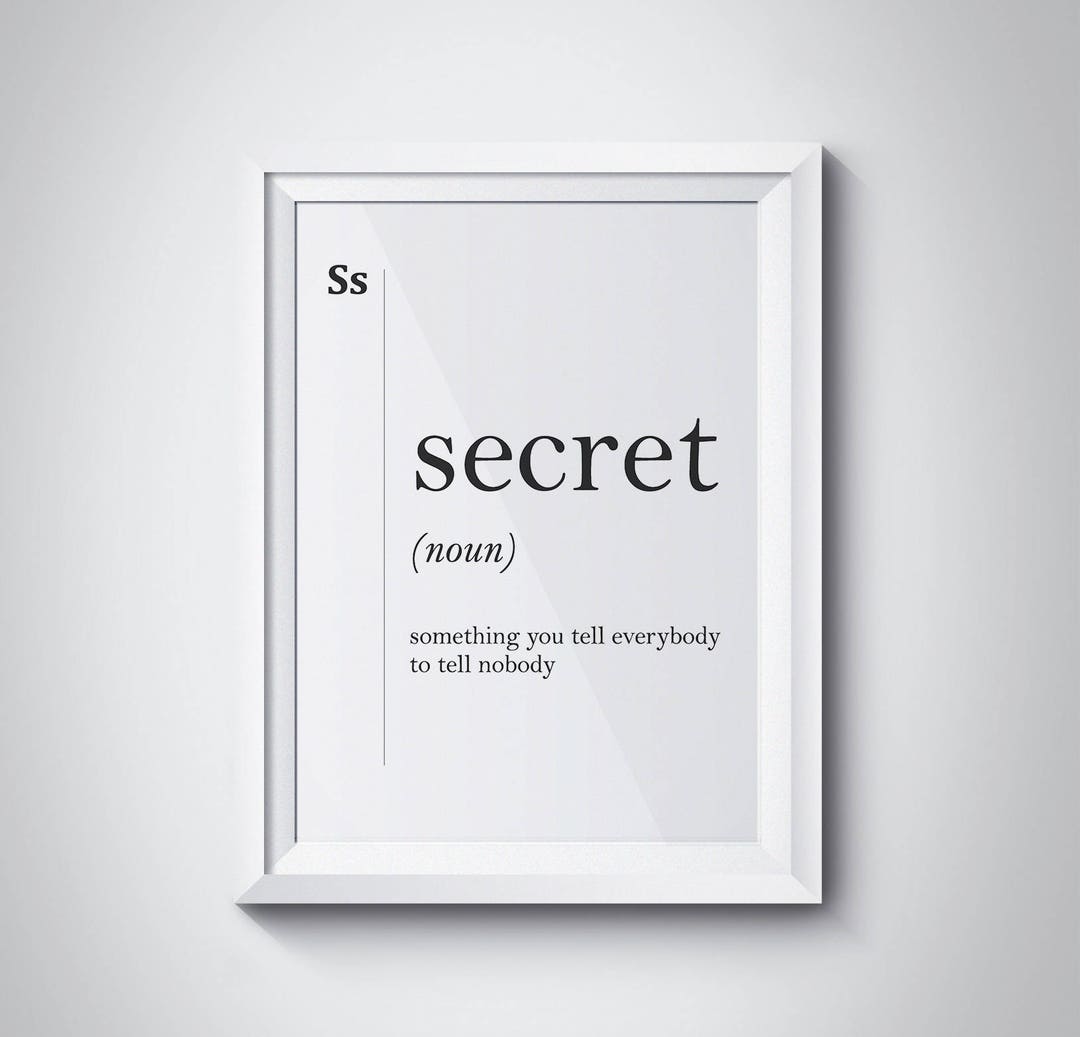 Secret Funny Definition Print Best Friend Gift Friend Wall Art Word ...