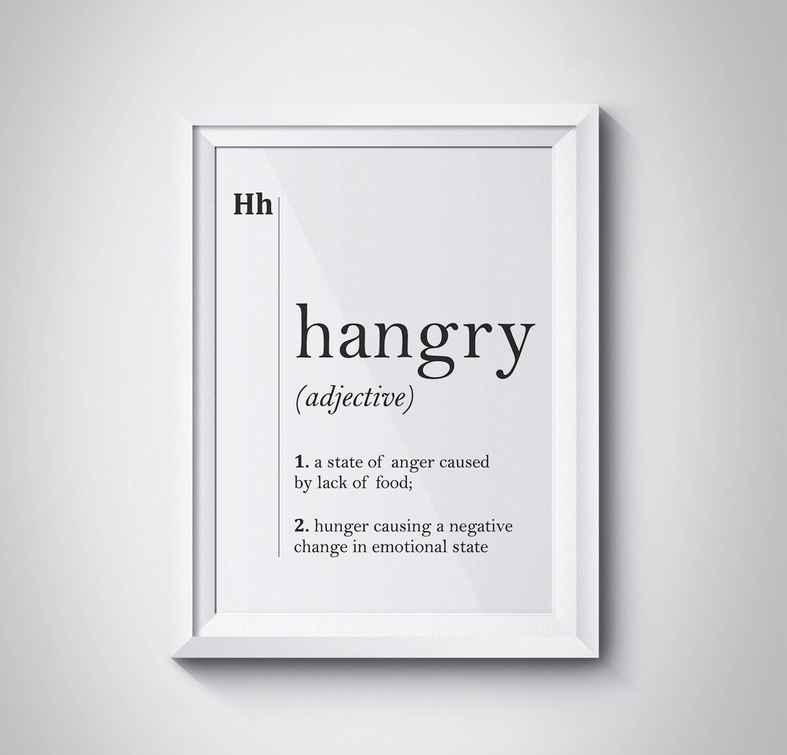 Hangry Funny Definition Print Kitchen Decor Home Wall Art Gift for ...