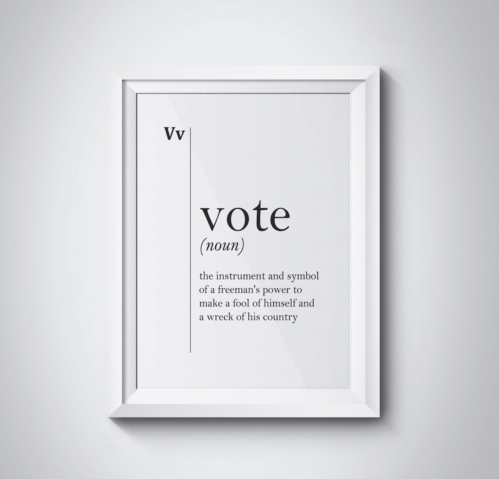 Vote Definition Print Politics Funny Quotes Vote Poster Gift | Etsy