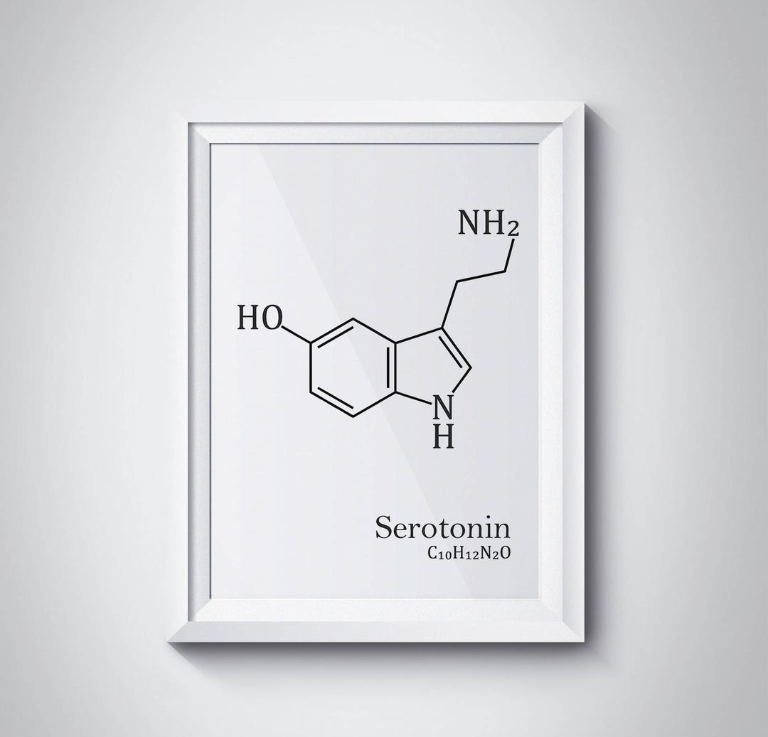 Serotonin Molecule Science Poster Minimalist Print Chemistry Gift ...