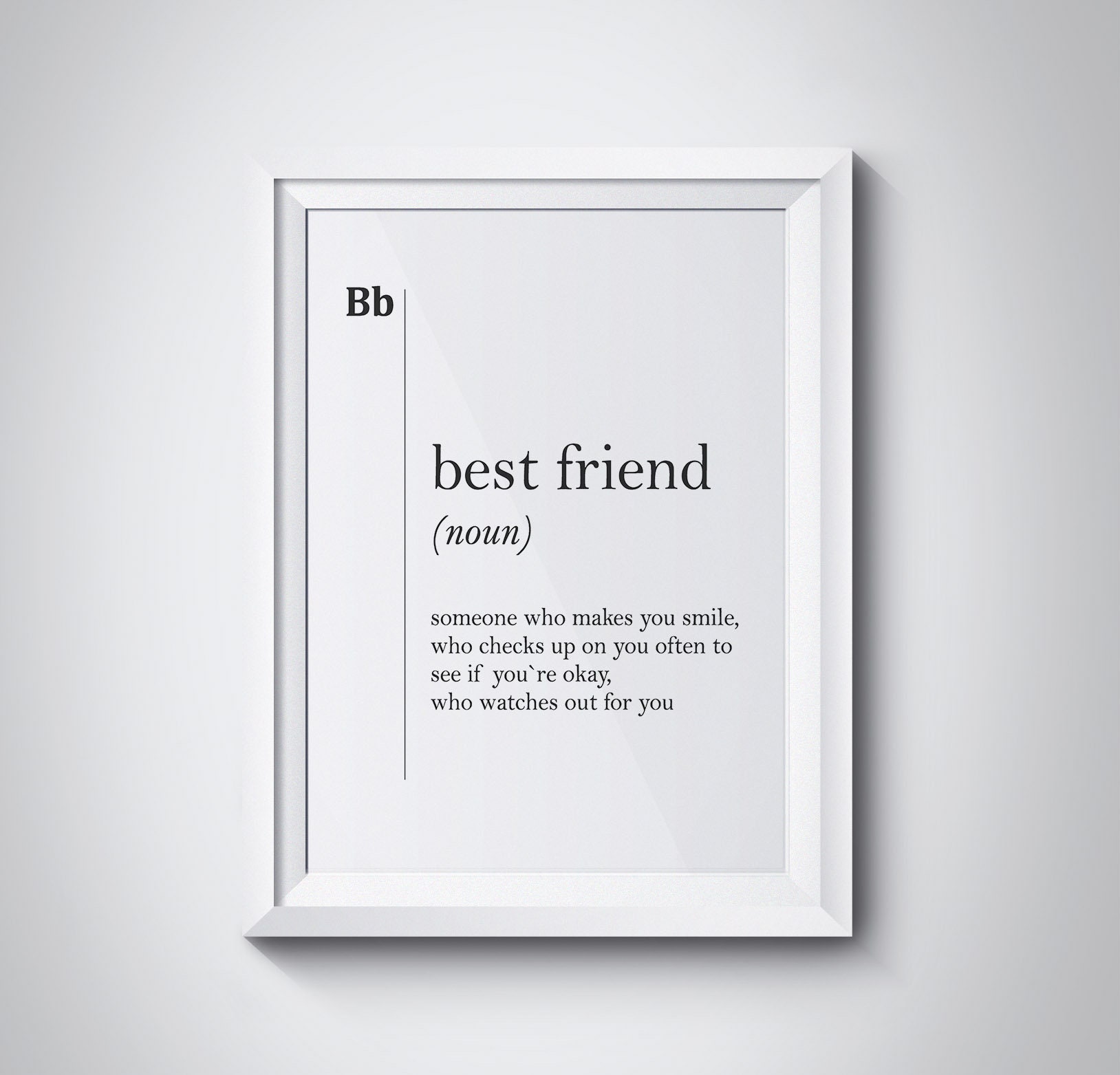 Best Friend Definition Print Romantic Family Friend Gift Dorm Wall Art ...